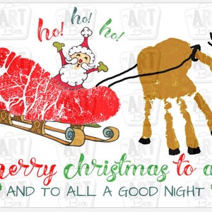 Christmas Handprint Art, Santa Sleigh Reindeer Handprint Footprint Art ...