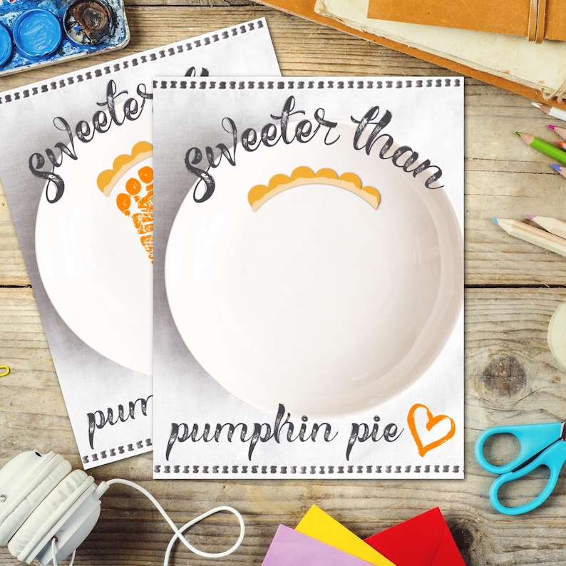 Pumpkin Pie Footprint Craft, Printable Thanksgiving Handprint Art ...