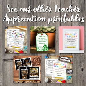 Teacher Appreciation Printable Personalized Teacher Gift Thank You ...