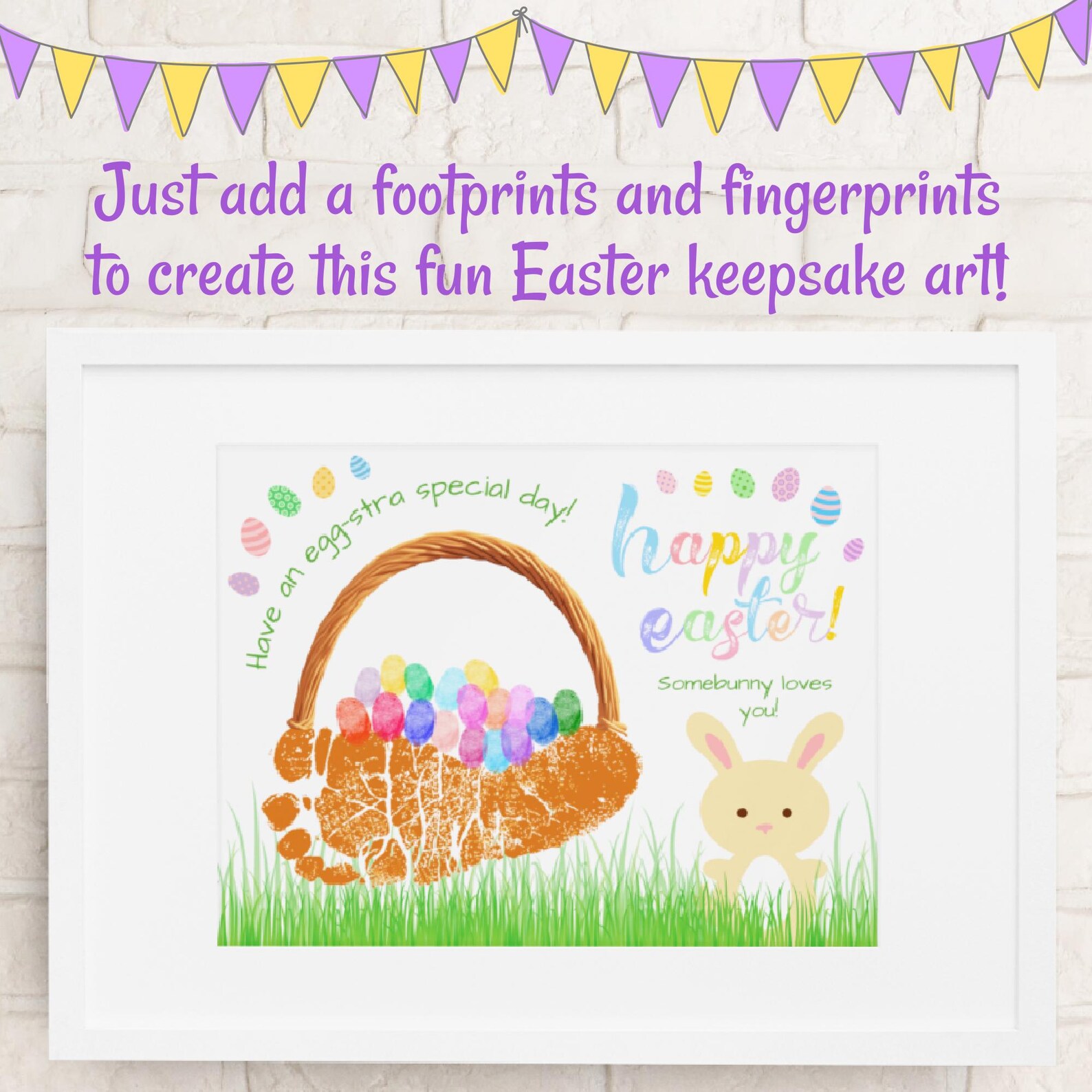 Easter Handprint Art, Easter Basket Footprint Art, Baby, Toddler Easter ...