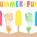 Summer Handprint Footprint Art for Kids Toddler Infant, Popsicle ...