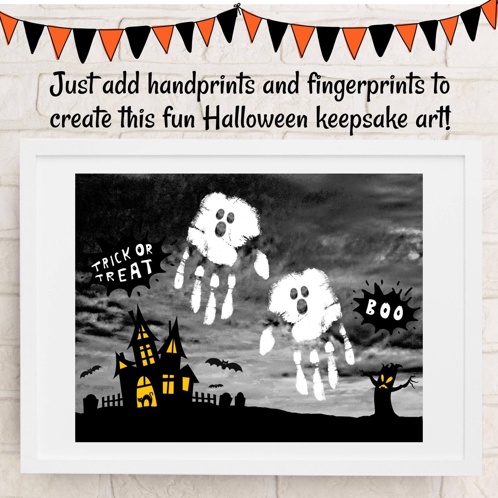Halloween Handprint Art for Kids Toddler Infant, Ghost Handprint ...