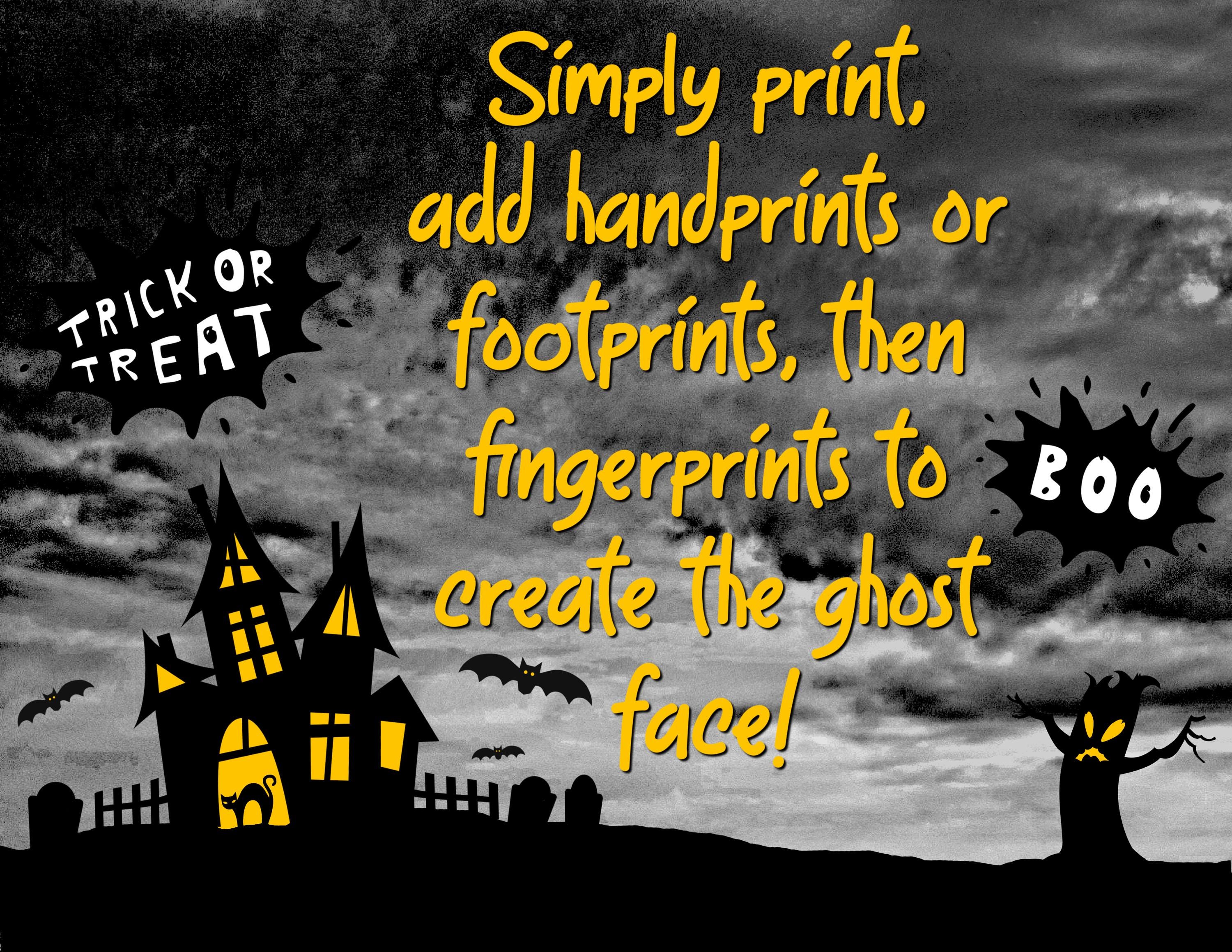 Halloween Handprint Art for Kids Toddler Infant, Ghost Handprint ...