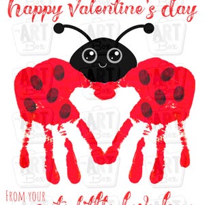 Love Bug Valentine's Day Lady Bug Handprint Art, Daycare Valentines ...