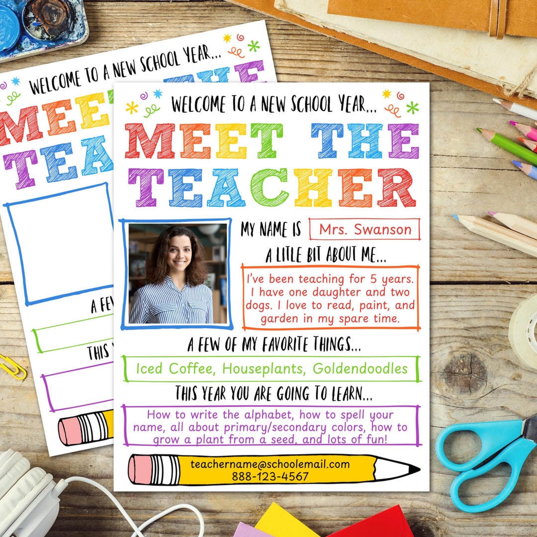 Meet the Teacher Template, Editable Back to School Open House Teacher ...