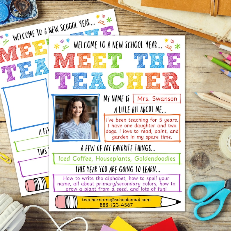 Meet the Teacher Template, Editable Back to School Open House Teacher ...