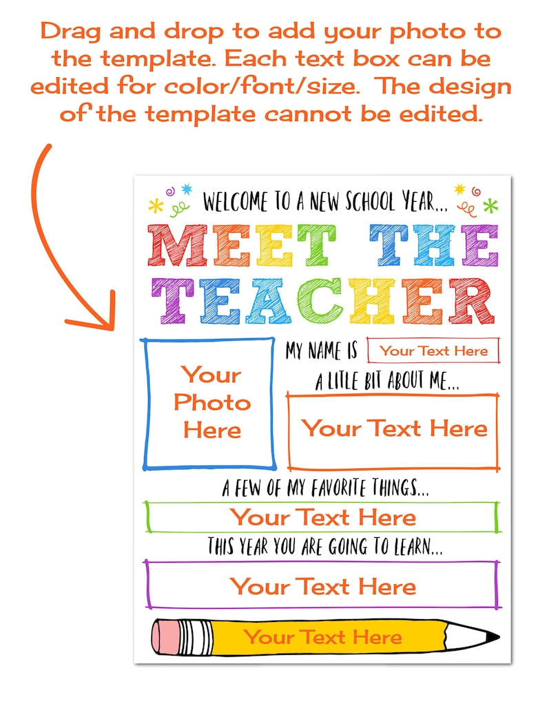 Meet the Teacher Template, Editable Back to School Open House Teacher ...