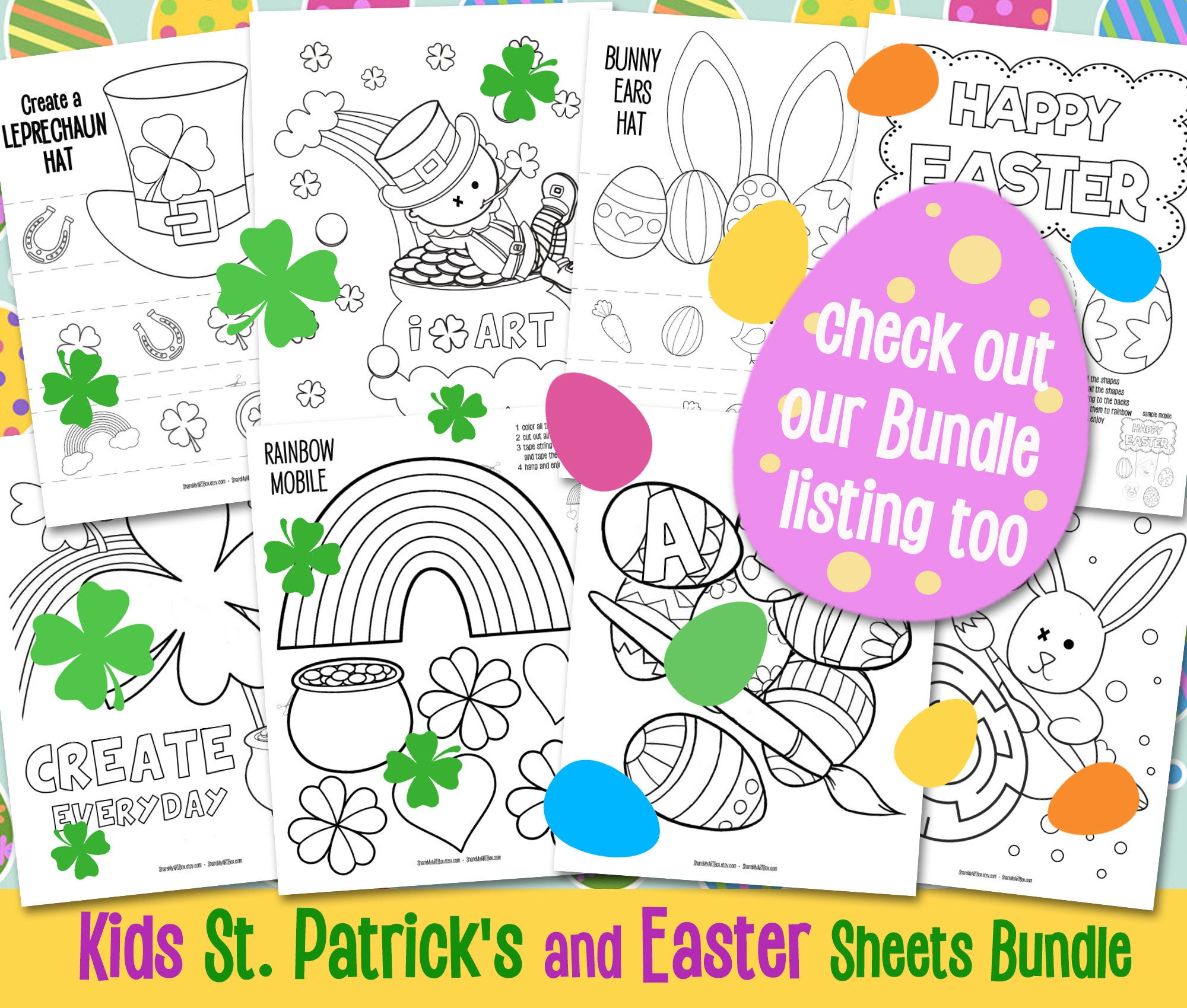 EASTER Printable Placemat Set and Activity Pages Bundle | Activity ...