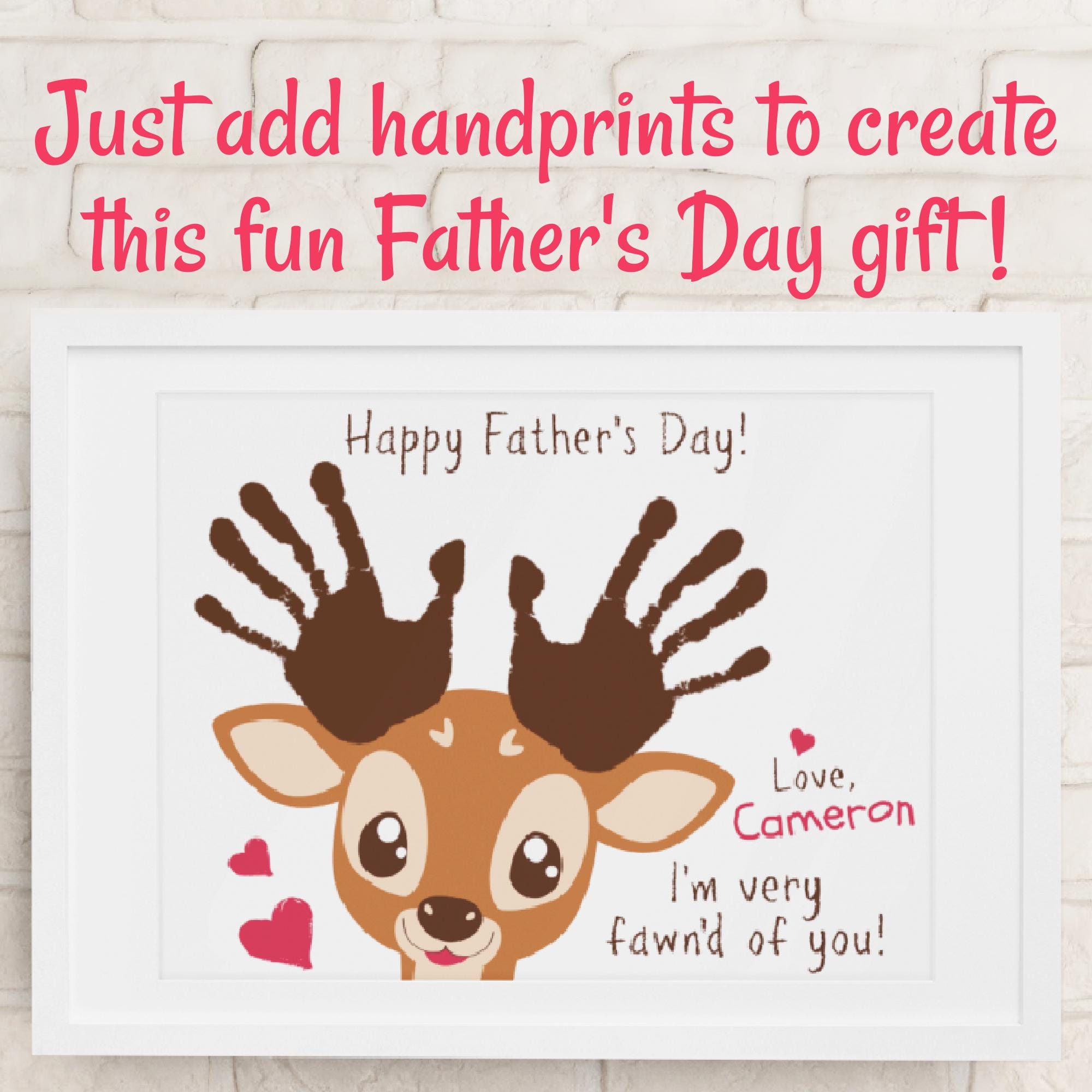 Father's Day Handprint Craft, Deer Handprint Art for Dad, Fathers Day ...
