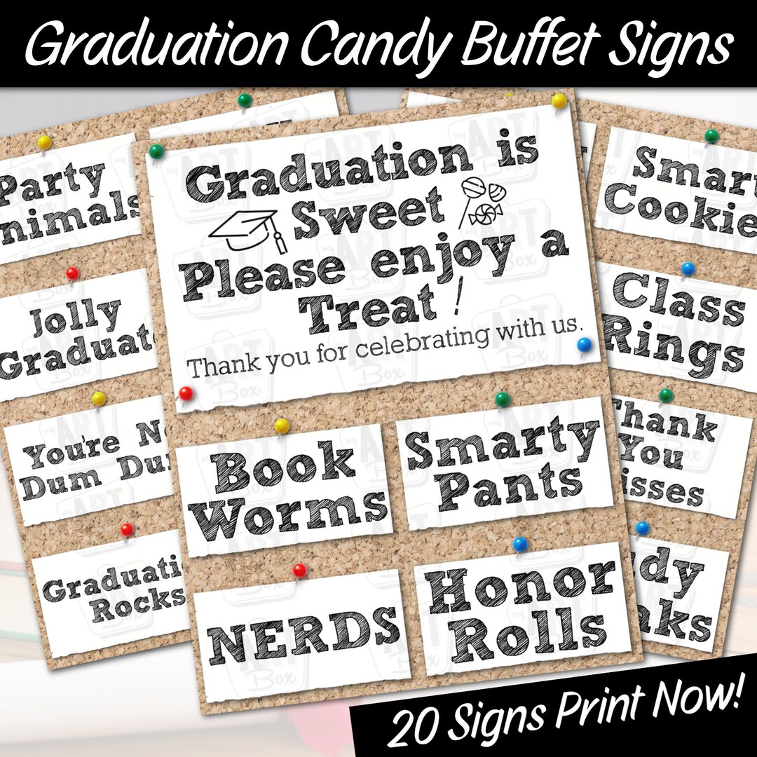 Graduation Candy Bar Printable Sign Labels, Grad Candy Bar Instant ...