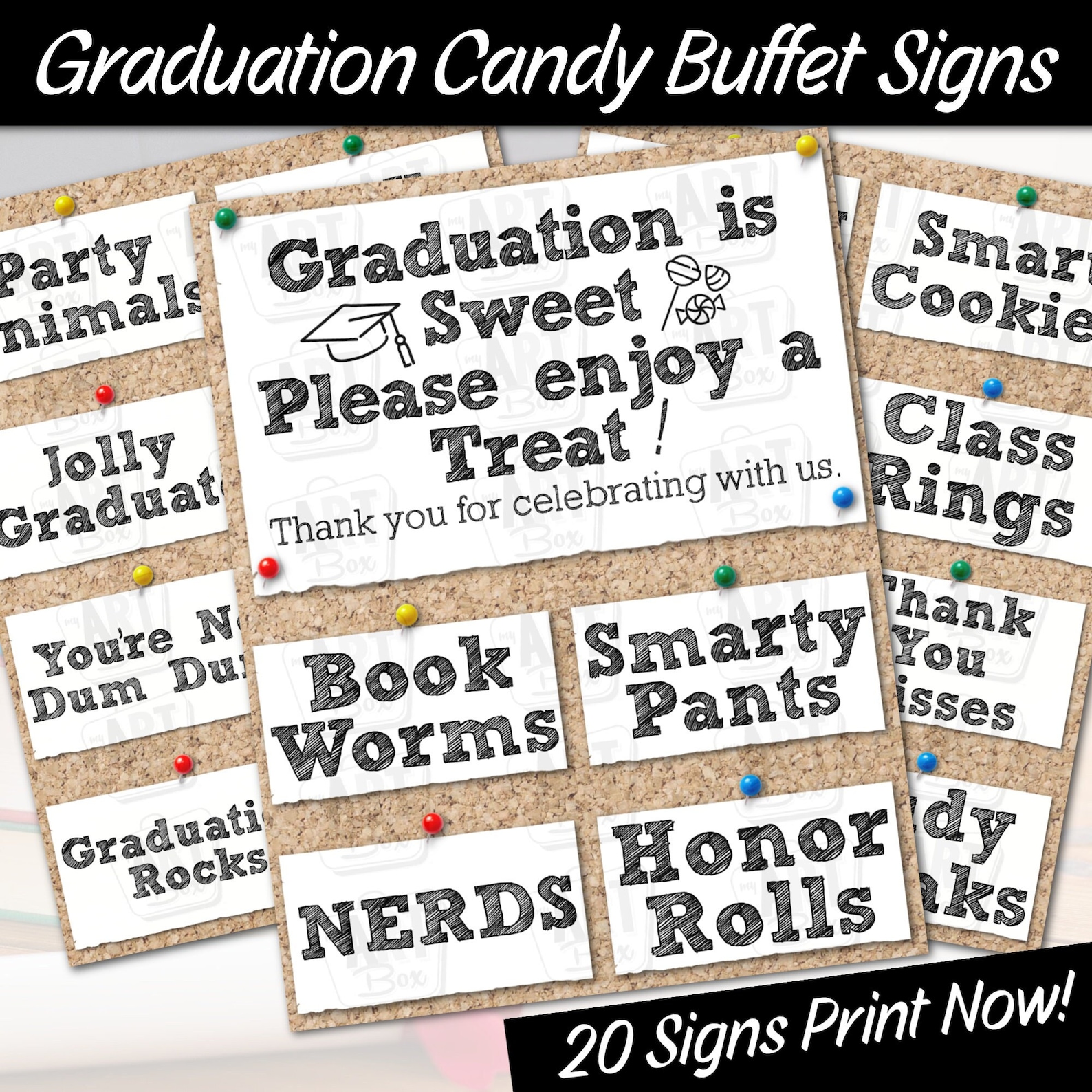 Graduation Candy Bar Printable Sign Labels, Grad Candy Bar Instant ...