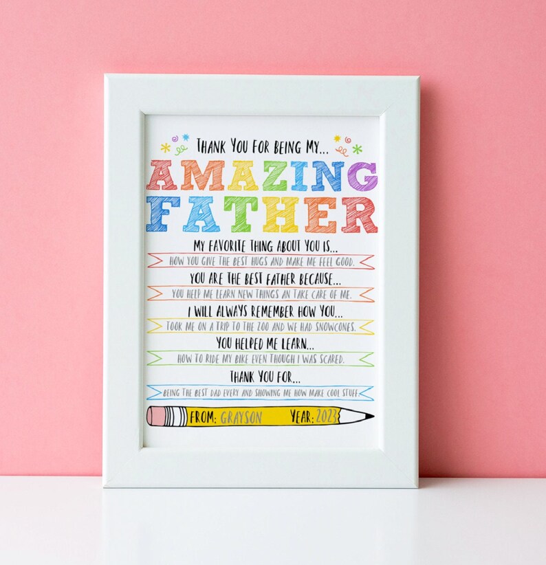 Father's Day Printable Amazing Father About My Dad - Etsy
