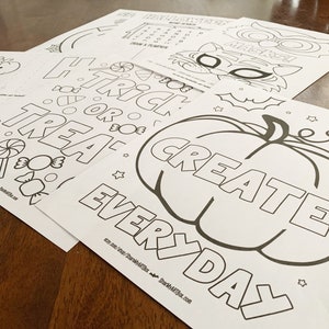 HALLOWEEN Activity and Coloring Pages Digital Download Kids Halloween ...