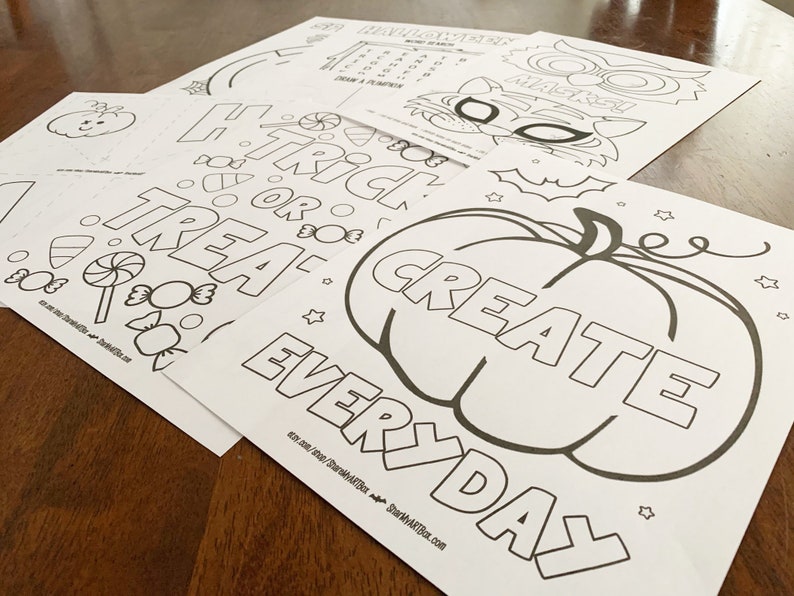 HALLOWEEN Activity and Coloring Pages Digital Download Kids Halloween ...