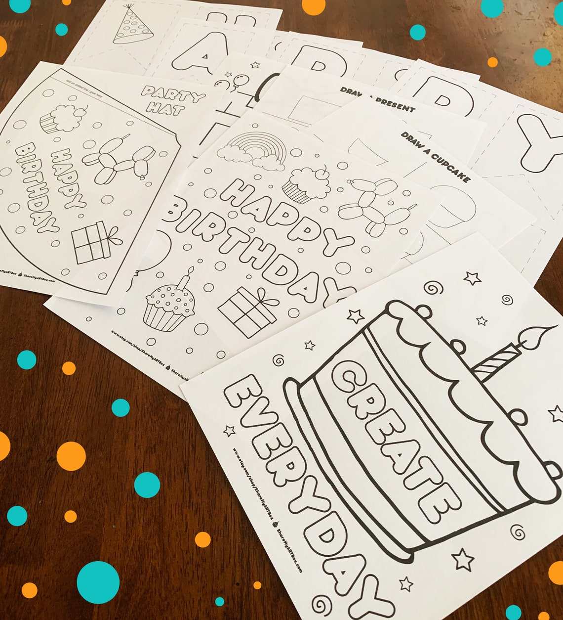 BIRTHDAY Banner Activity Pages Printable Birthday Coloring - Etsy