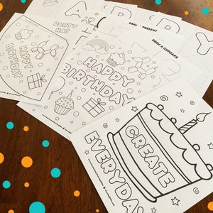 BIRTHDAY Banner Activity Pages, Printable Birthday Coloring Pages for ...
