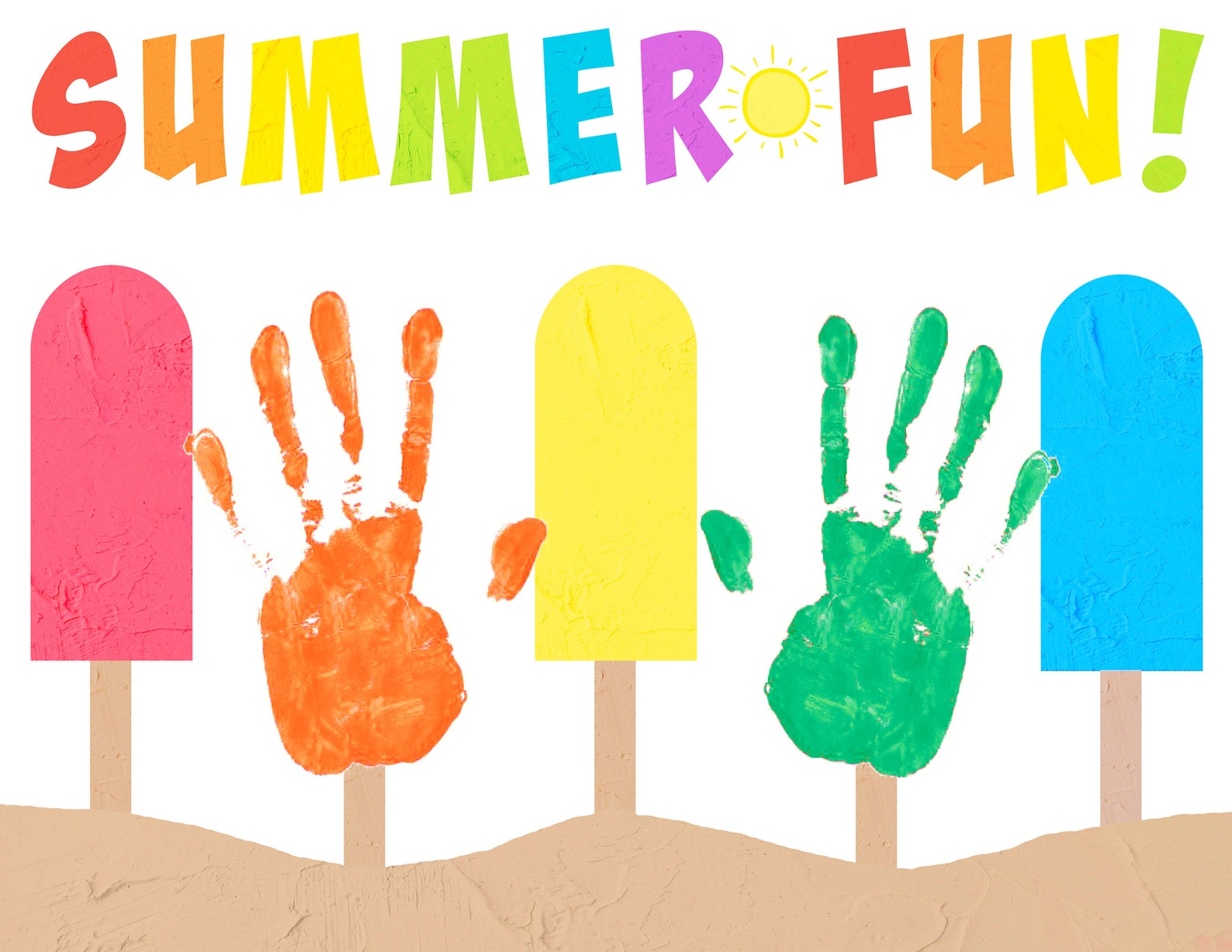 Summer Handprint Footprint Art for Kids Toddler Infant, Popsicle ...