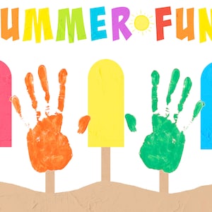 Summer Handprint Footprint Art for Kids Toddler Infant, Popsicle ...