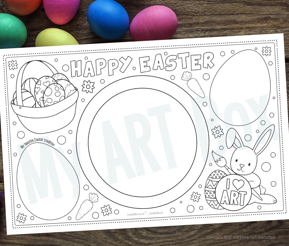 EASTER Printable Placemat Set and Activity Pages Bundle - Etsy