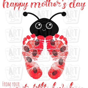Mother's Day Ladybug Footprint Art, Mothers Day Handprint Baby Craft ...