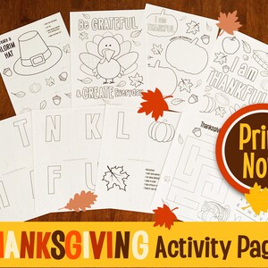 HALLOWEEN & THANKSGIVING Activity Bundle and Coloring Pages Digital ...