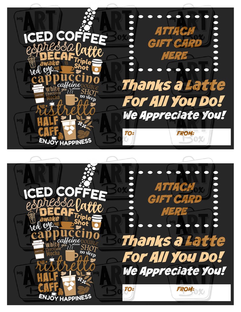 Teacher Appreciation Week Gift, Printable Coffee Gift Card Holder ...