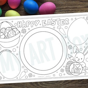 Printable EASTER Placemat Kids Table Egg Coloring Craft Easter Kid ...