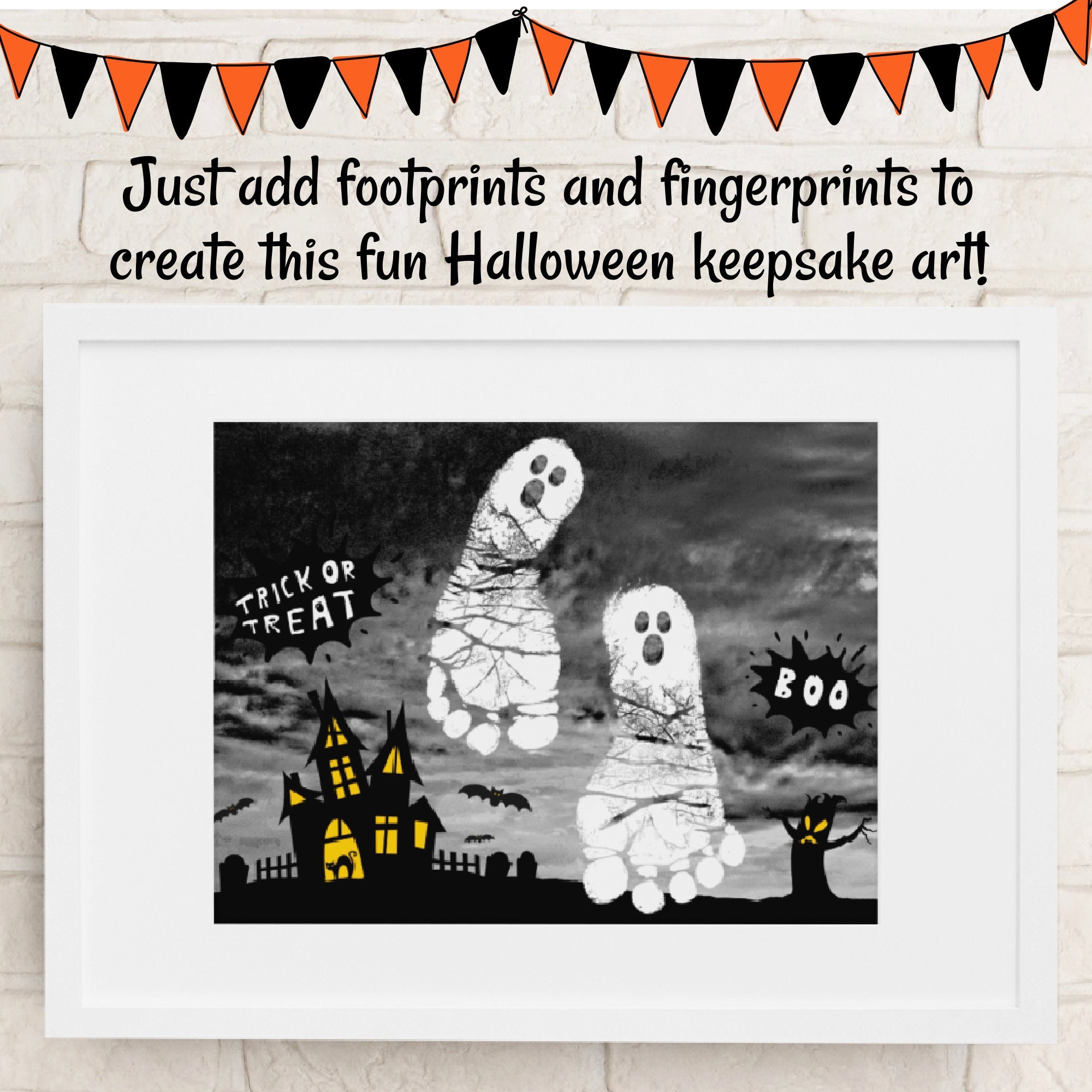 Halloween Footprint Art for Kids Toddler Infant, Ghost Footprint Craft ...