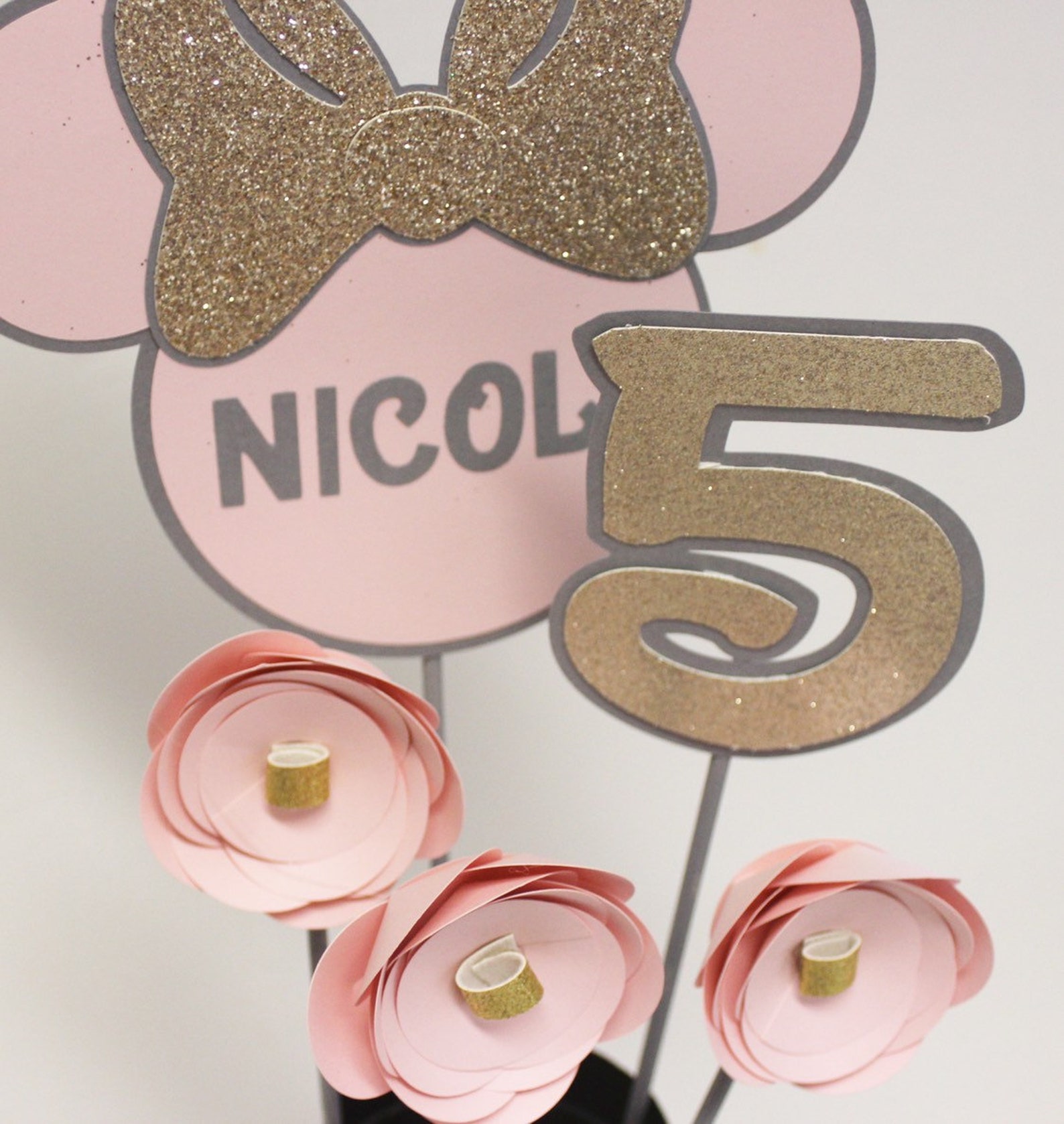 Pink and Gold Minnie Mouse Centerpiece | Etsy