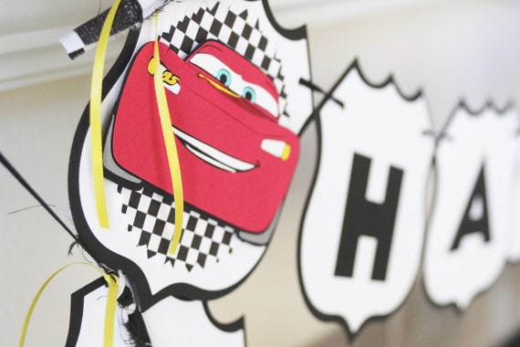 Disney Cars Birthday Banner//lightning Mcqueen Banner//red - Etsy
