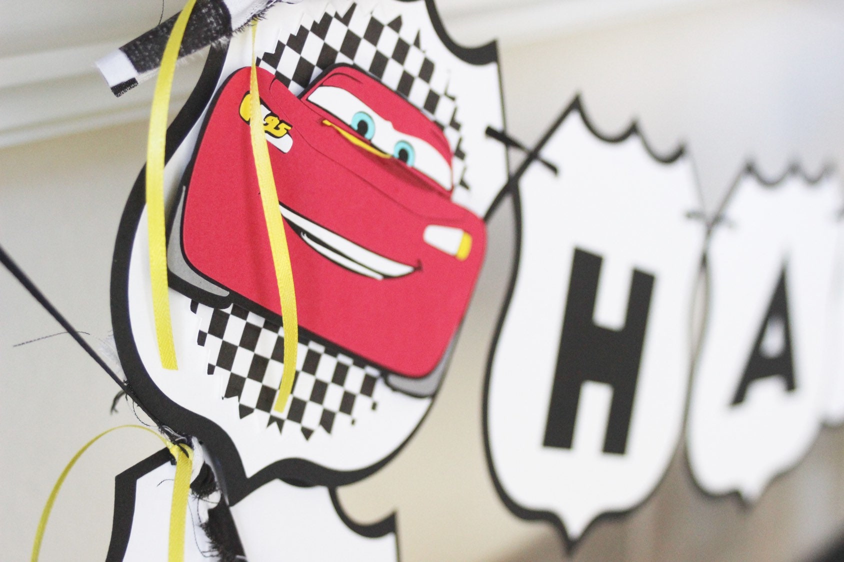 Disney Cars Birthday Banner//lightning Mcqueen Banner//red, Black ...