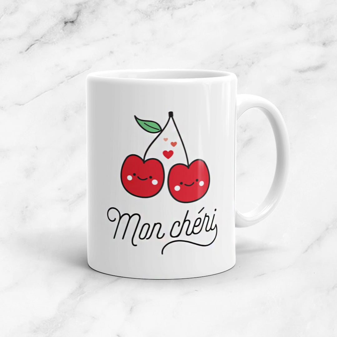 Mon Chéri Mug, 11 Oz, Vegan, Vegetarian, Fruit, Expression, Kawaii ...