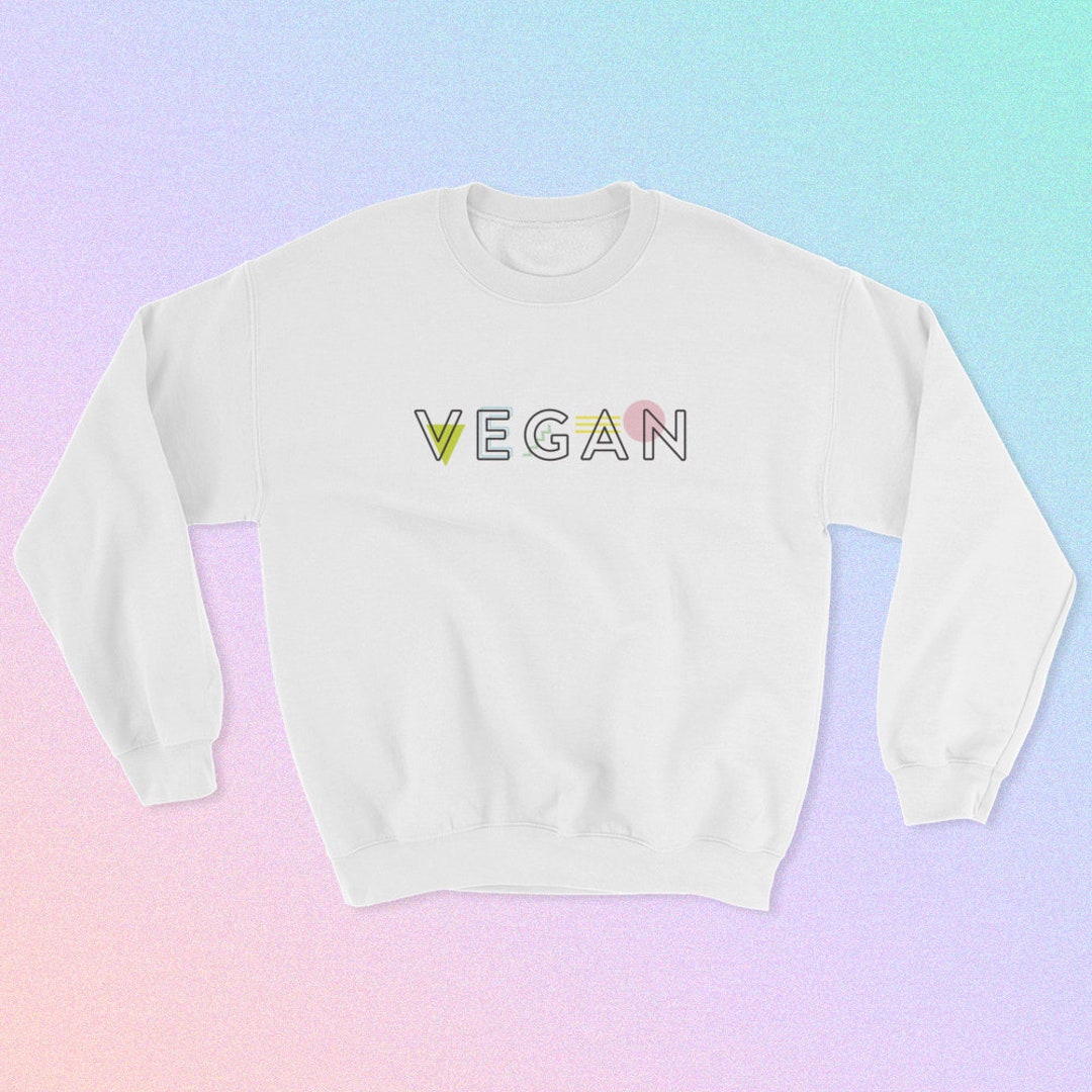 80s Vegan Adult Crewneck Unisex Sweatshirt, Vegan, Hipster, Retro ...