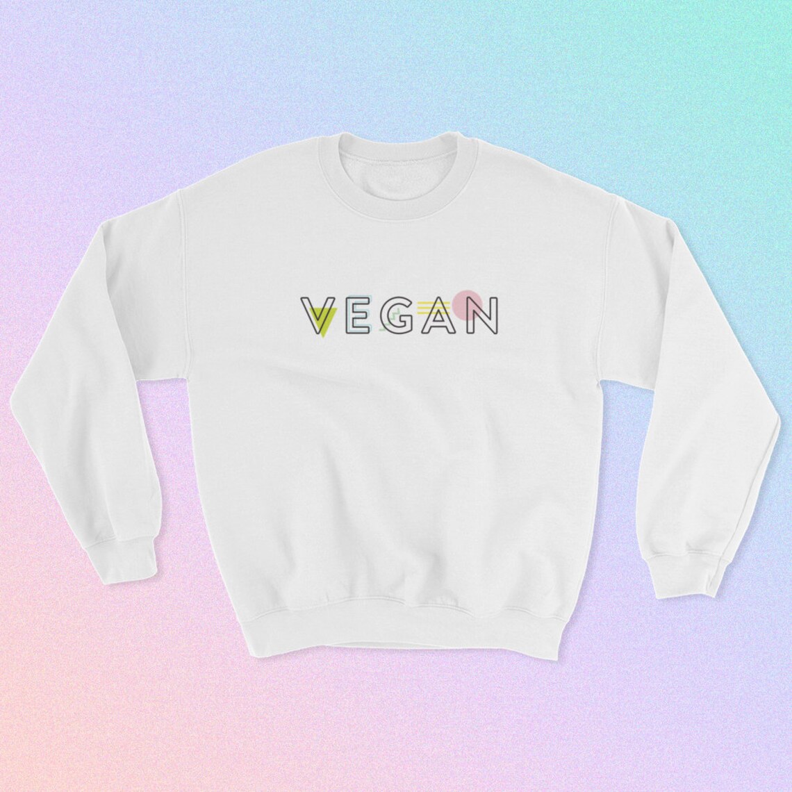 80s Vegan Adult Crewneck Unisex Sweatshirt, Vegan, Hipster, Retro ...