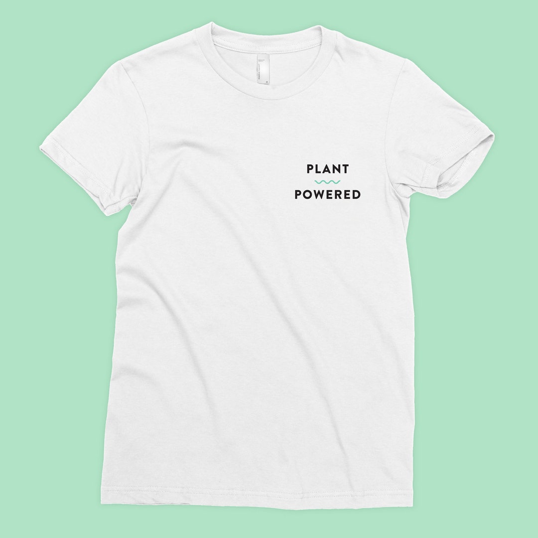 Plant Powered Hipster Pocket Graphic T-shirt, Vegan, Vegetarian, Shirt ...