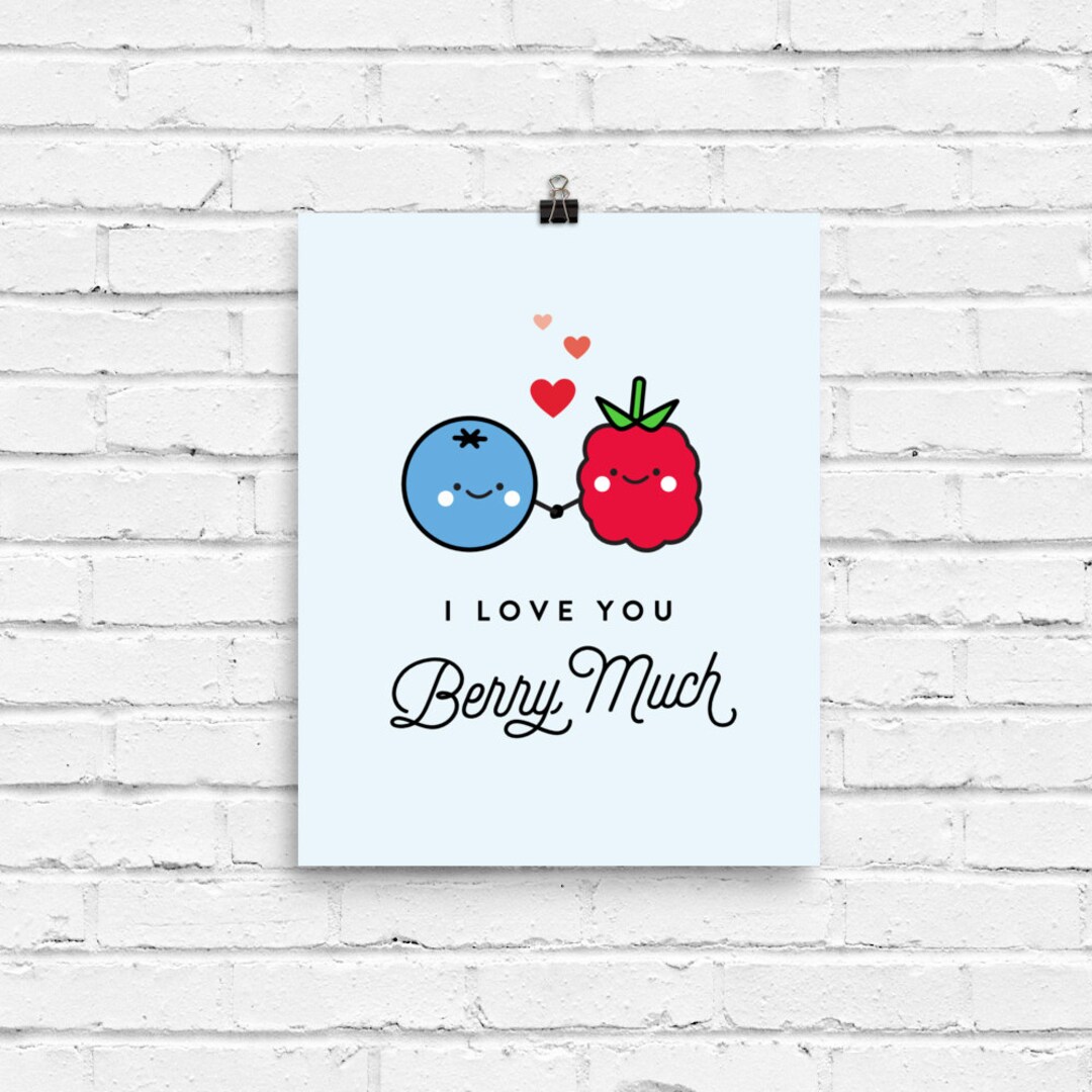 I Love You Berry Much Wall Art, 11oz, Digital, Illustration, Gift ...