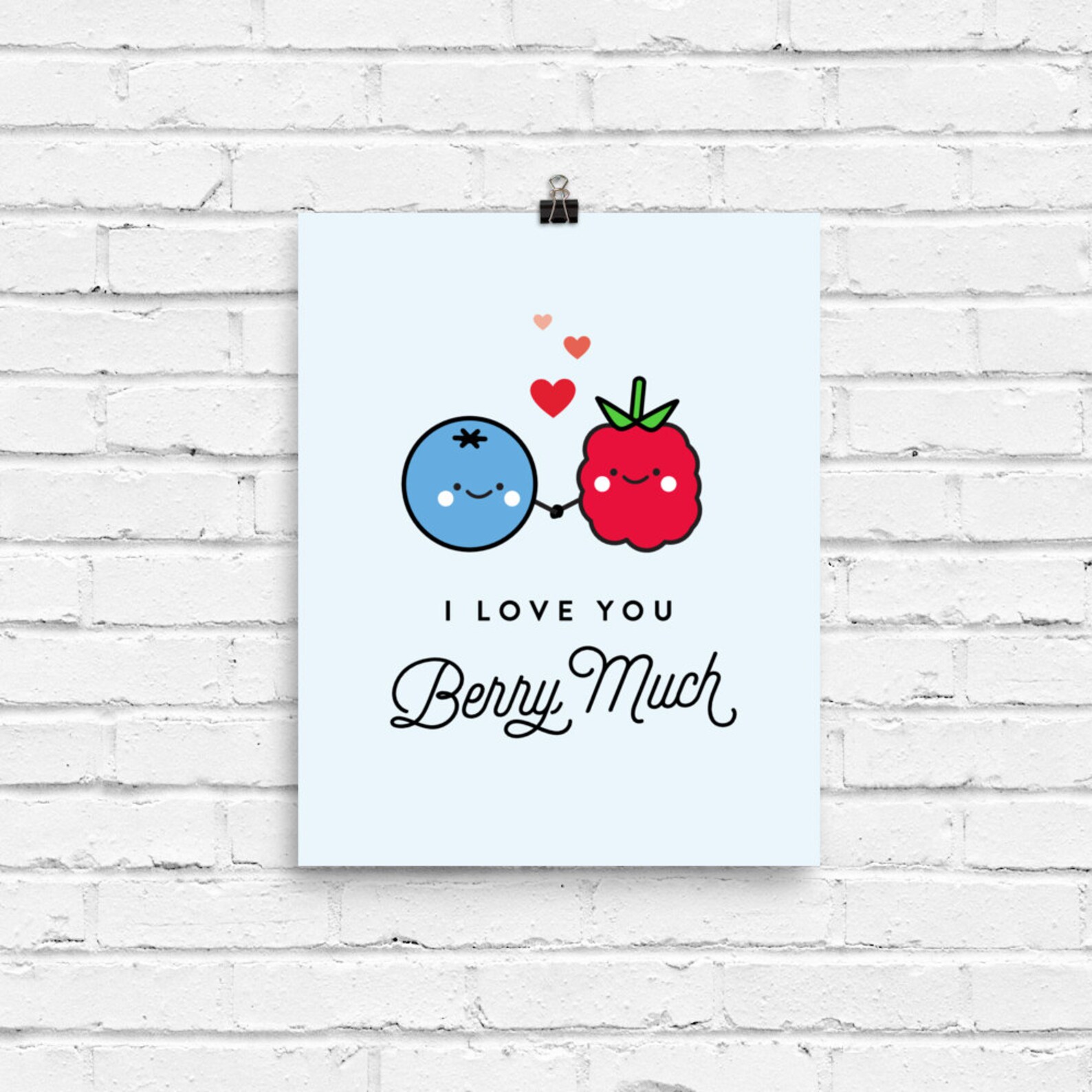 I Love You Berry Much Wall Art, 11oz, Digital, Illustration, Gift ...