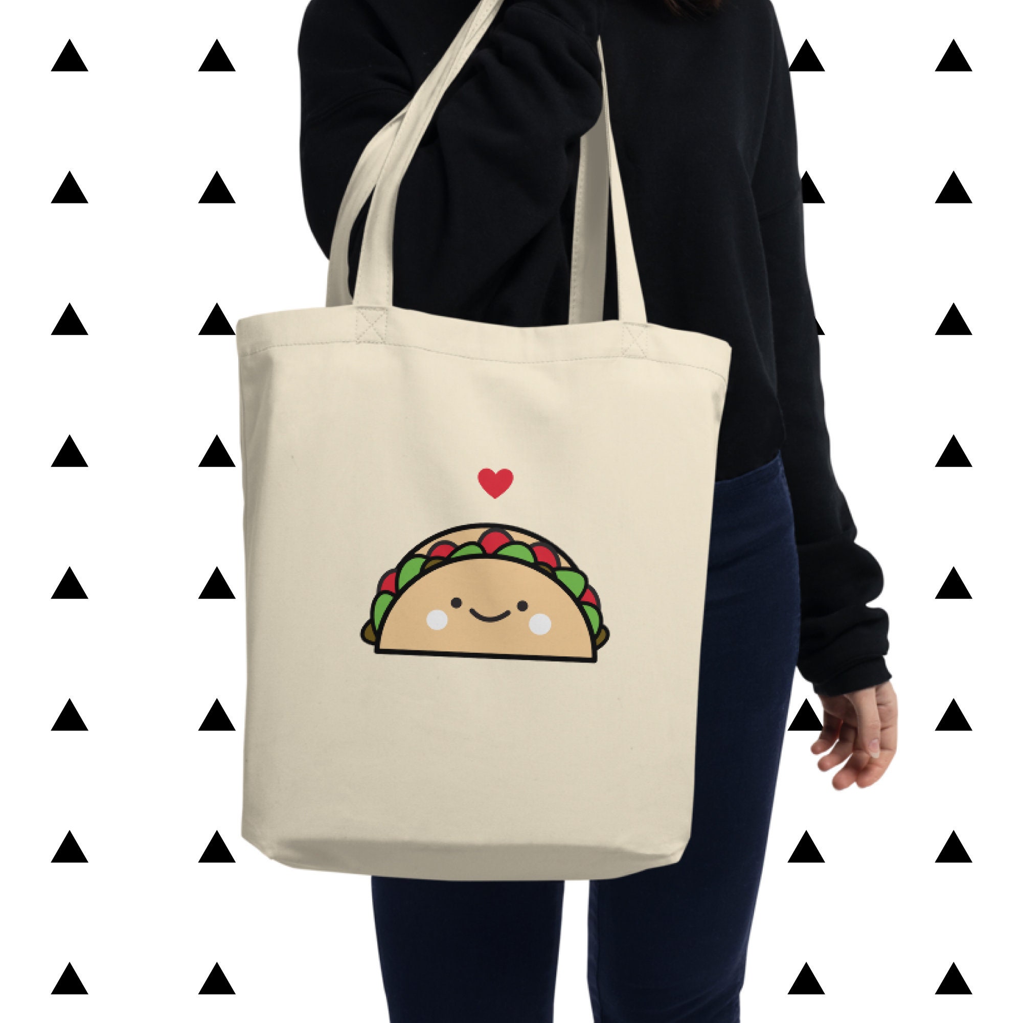 Taco Love Tote Bag, Heart, Taco Lover, Vegan, Vegetarian, Plant Based ...