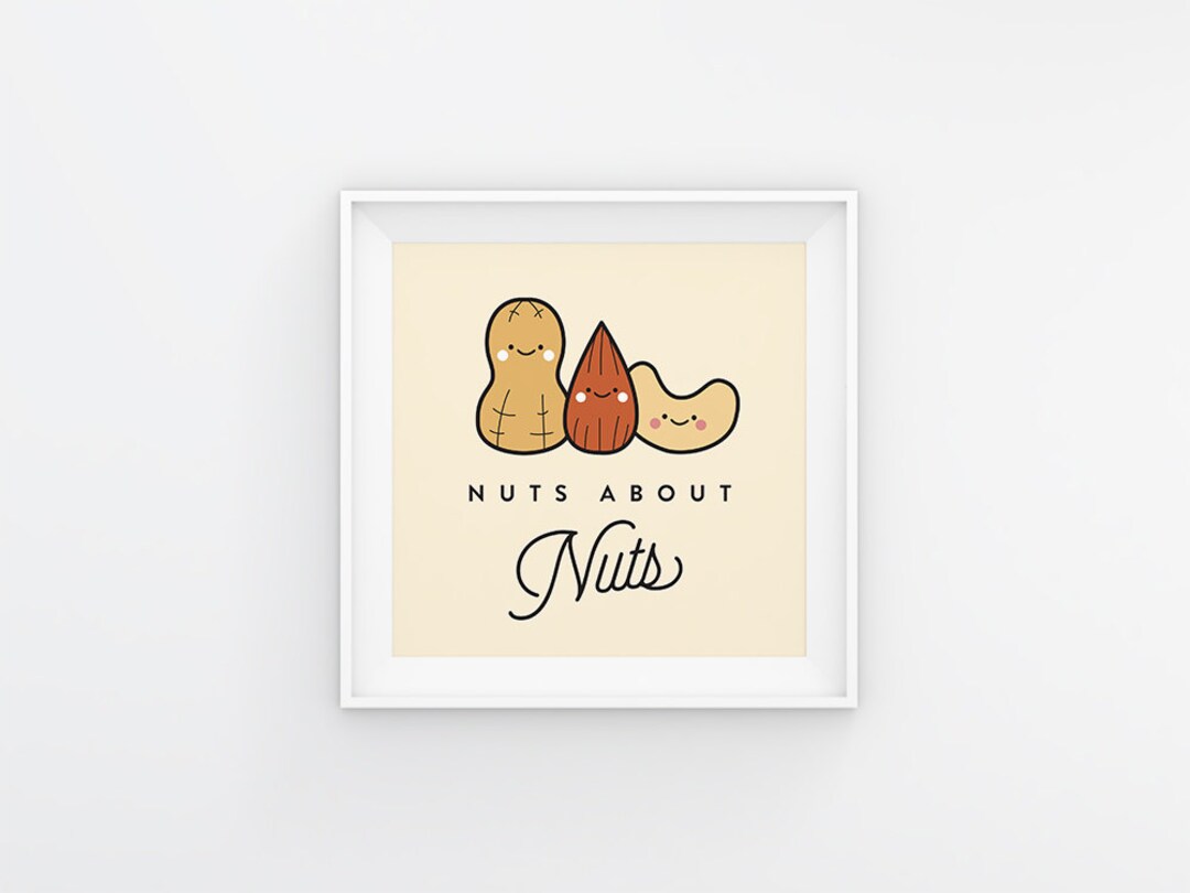 Nuts About Nuts Wall Art, Digital Print, Illustration, Vegan Art ...