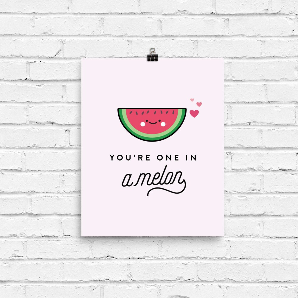 One in A Melon Wall Art, Digital Illustration, Plant-based, Fruit ...