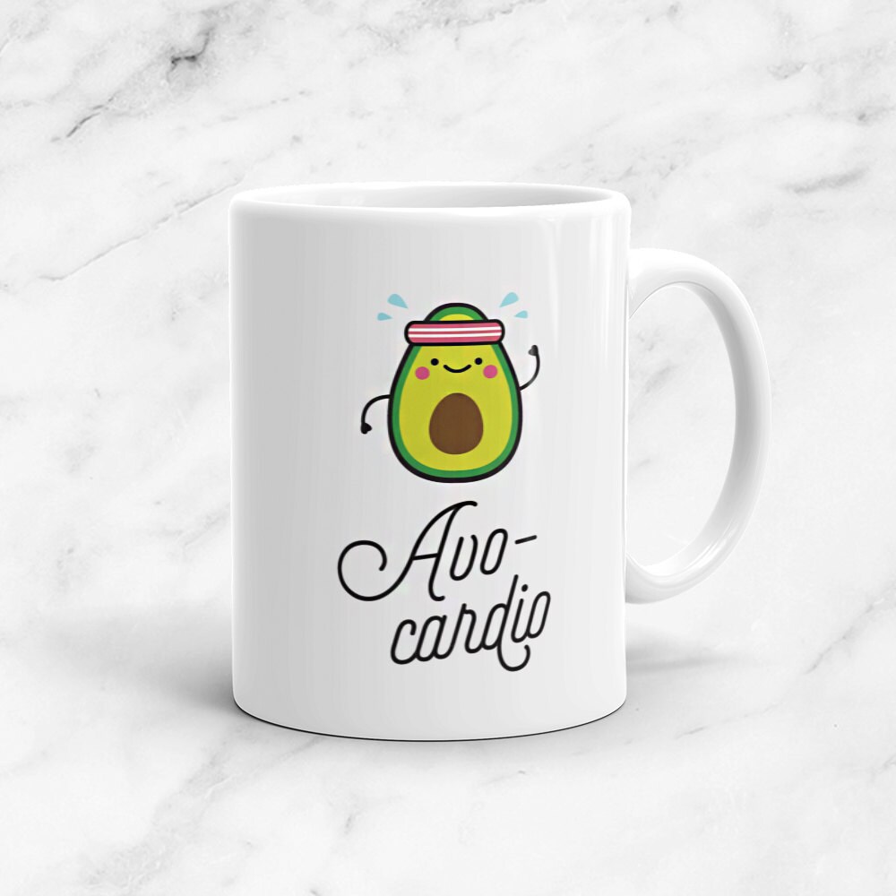 Avocardio Mug, 11 Oz, Vegan, Vegetarian, Shirt, Foodie, Healthy, Cute ...