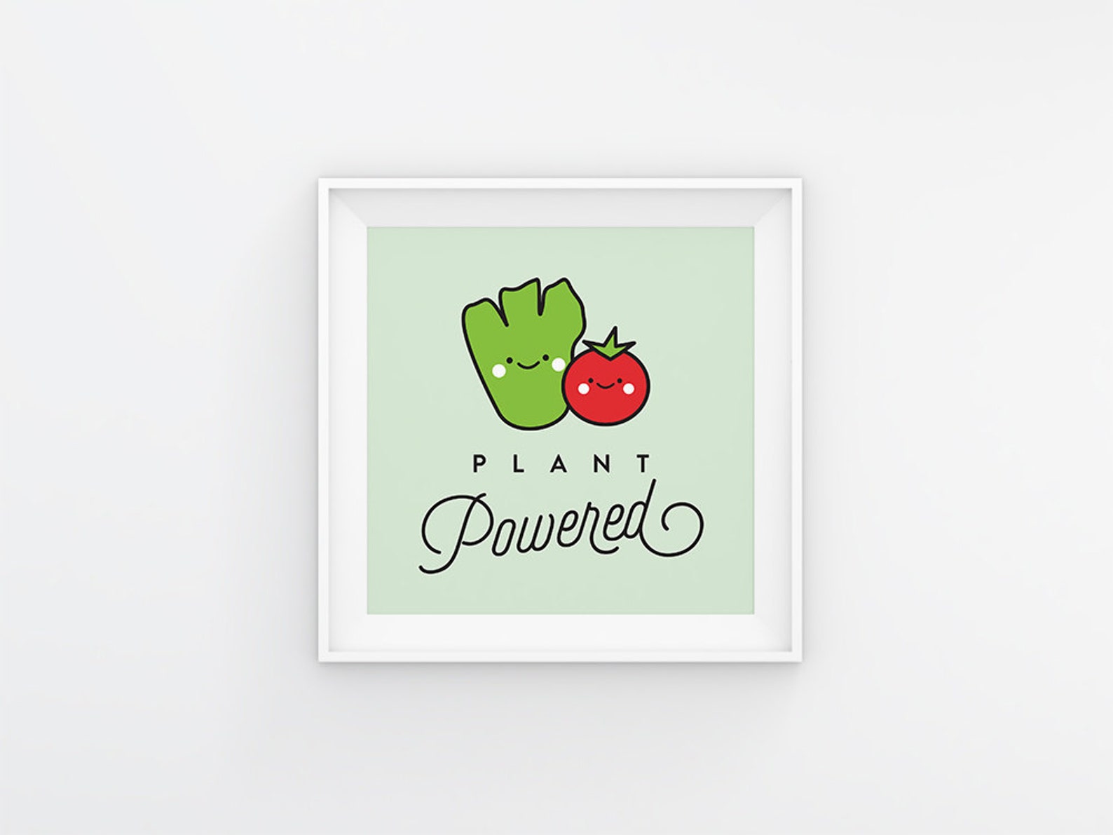 Plant Powered Wall Art, Digital Print, Illustration, Vegan Art ...