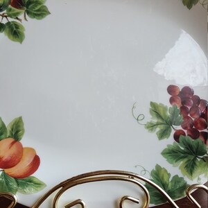 Oval Serving Platter Royal Doulton Vintage Grape Pattern Fruits & Green ...