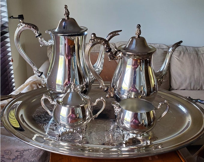 Oneida Coffee/tea Set Du Maurier Silver Plate 5 Piece, Includes Coffee ...