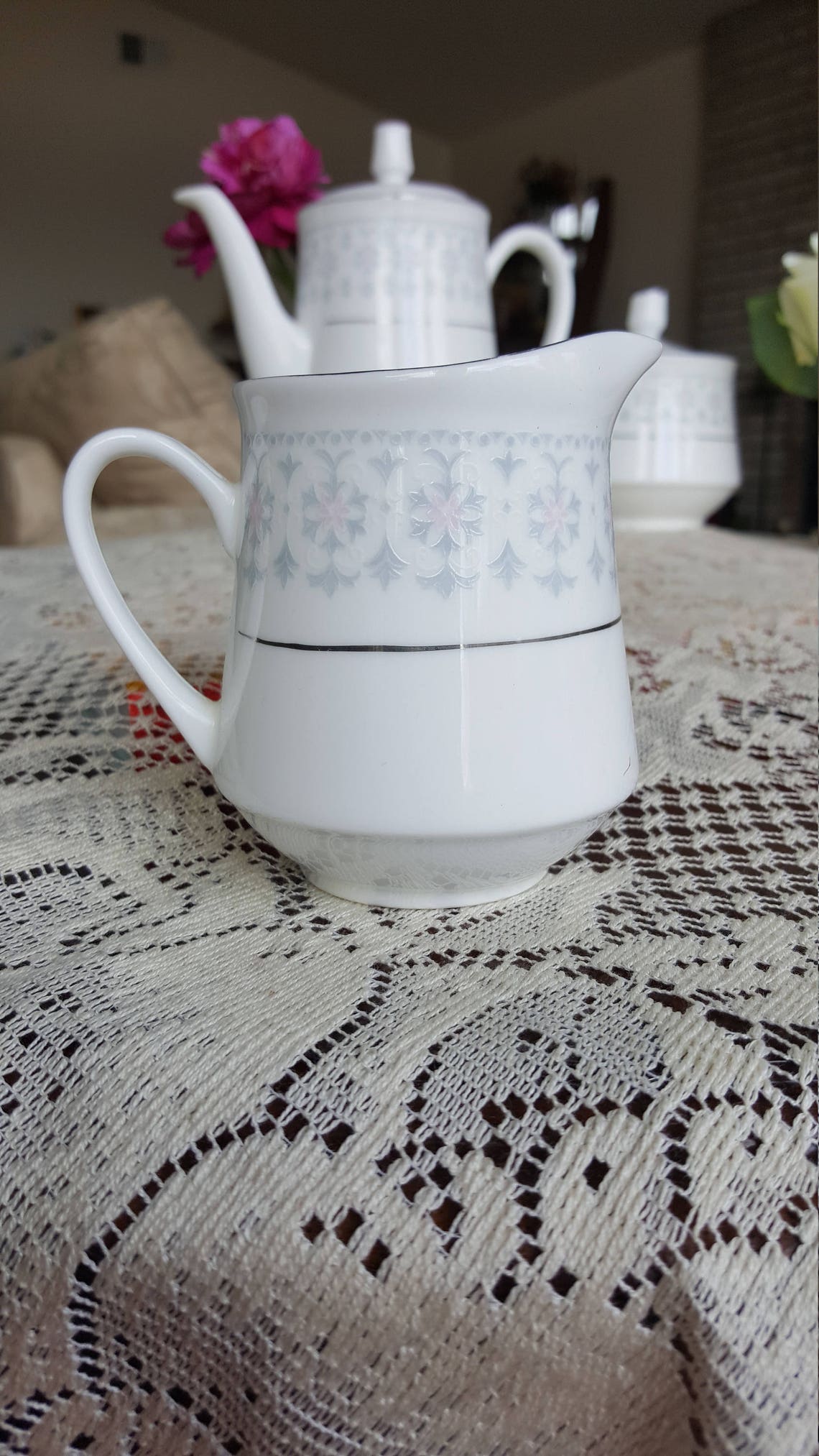 Coffee Pot China Set Consist of 5 Pieces Light Blue Gray - Etsy