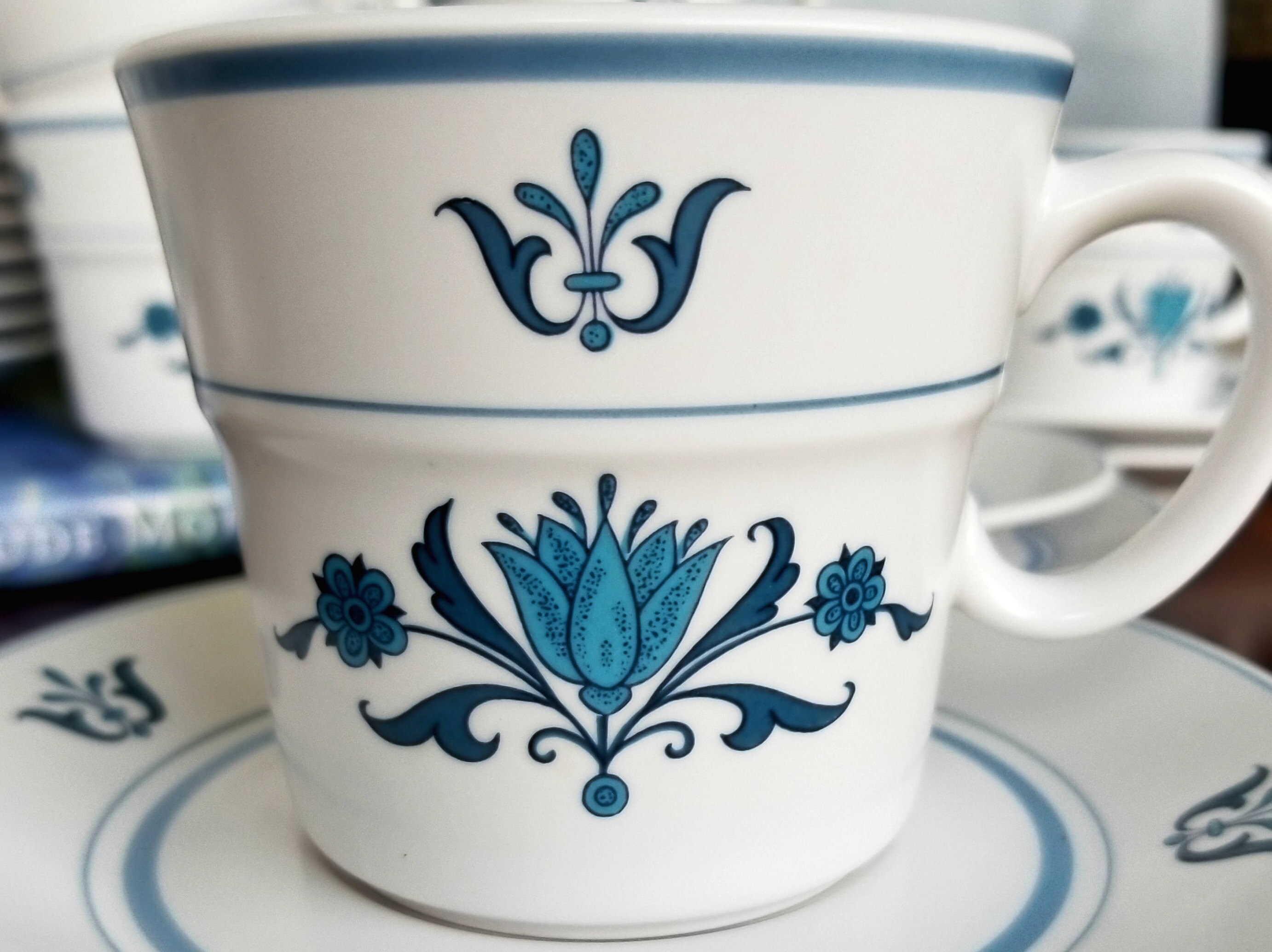 Breakfast for 6 Blue Haven China Set Tea Cup Saucer and Bread - Etsy