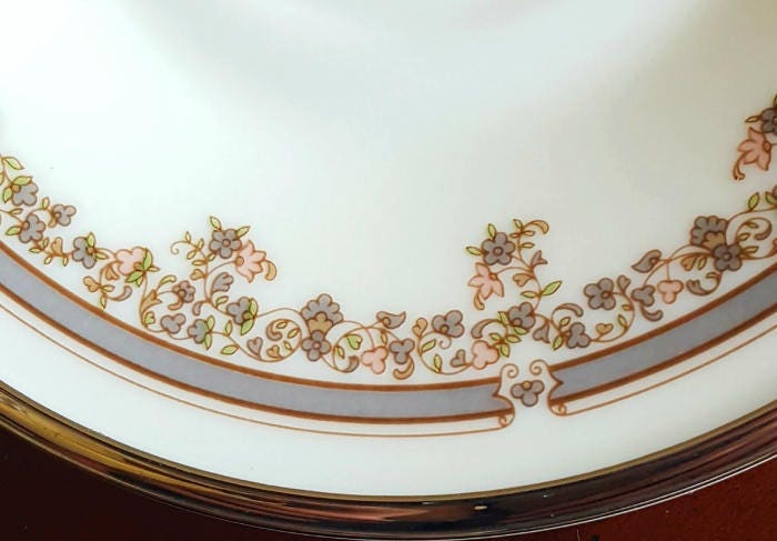 LENOX Lace Point Tea Cups China Set Floral Gray Band Platinum | Etsy