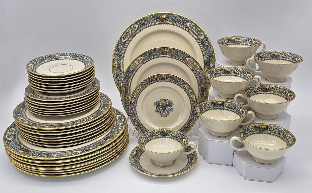 Lenox Autumn Fine China Set for 8 With 22kt Gold Trim | 40 Piece Set ...