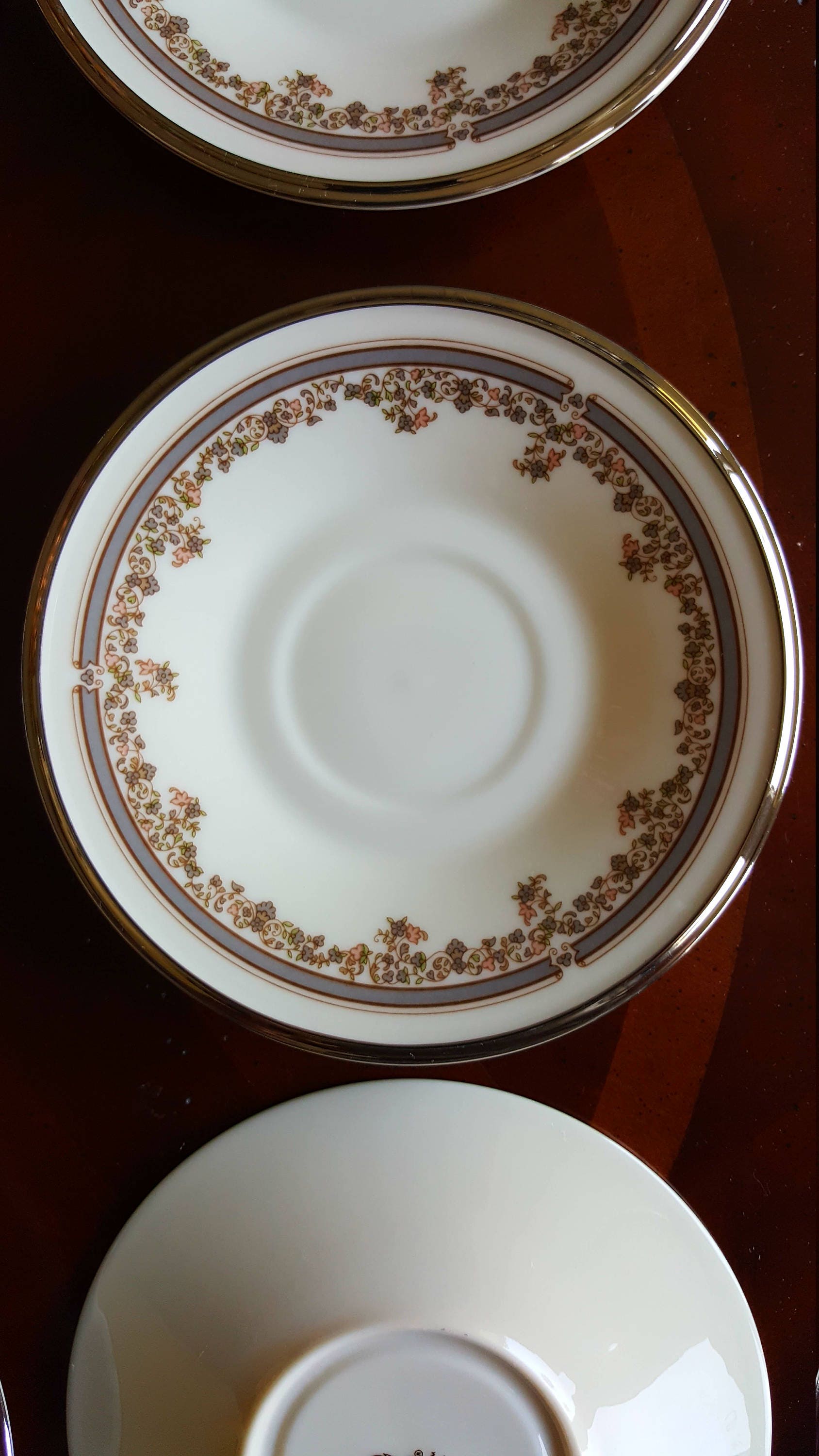 LENOX Lace Point Tea Cups China Set Floral Gray Band Platinum - Etsy