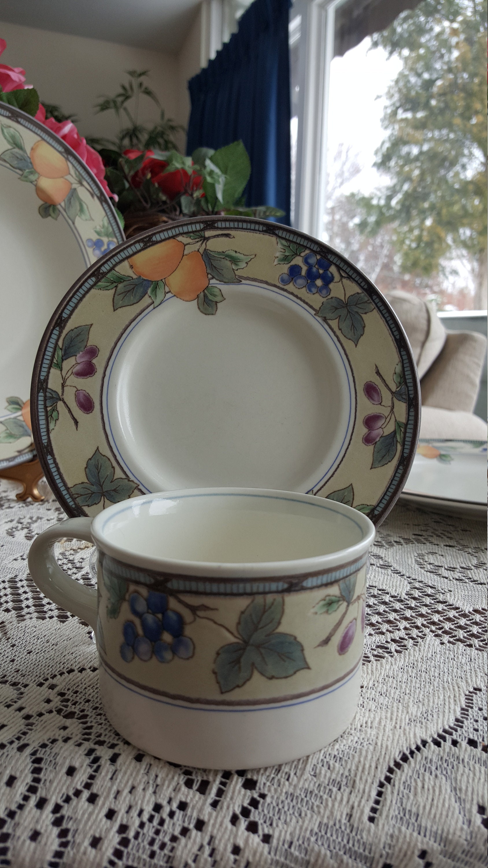 MIKASA Teacup and Saucer Set Garden Harvest Intaglio China Set - Etsy